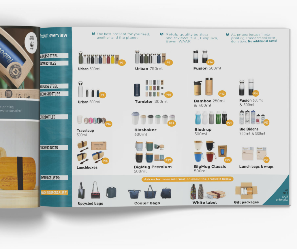 Drinkbussen logo bedrukken | Retulp Fabrikant bekers en flessen